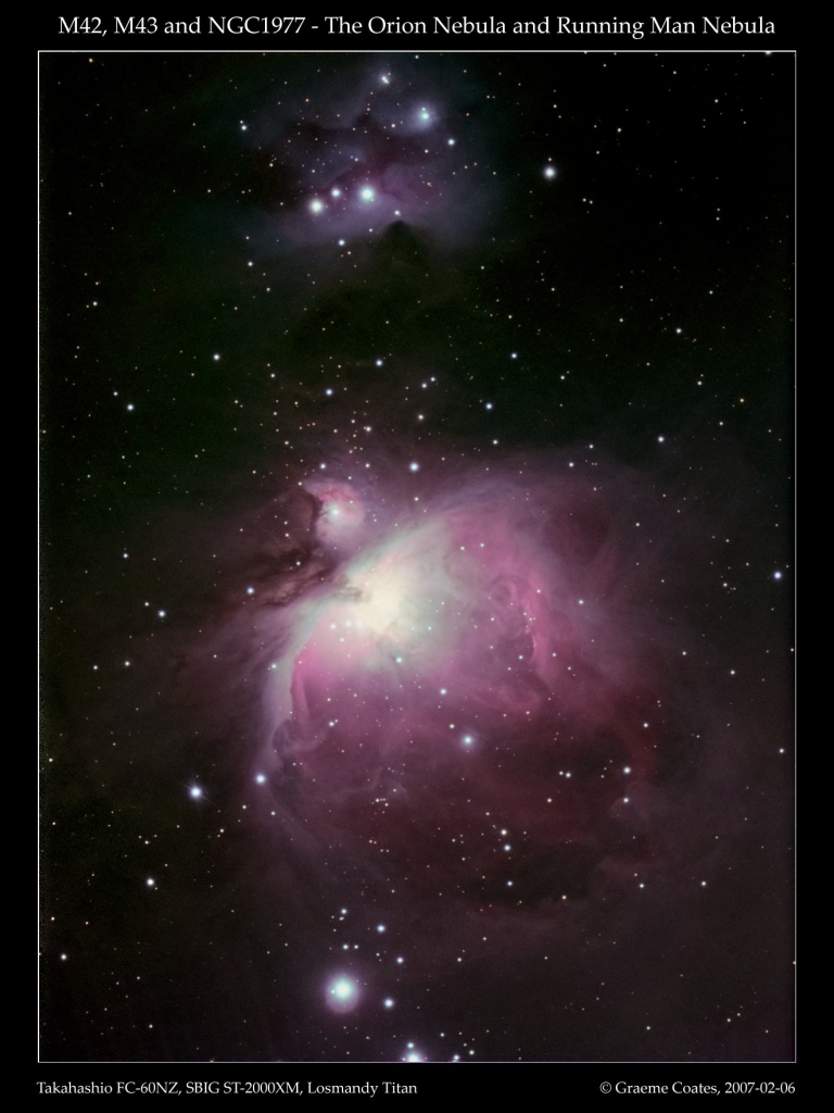 M42, M43, NGC 1977 - The Orion Nebula and Running Man - chromosphere